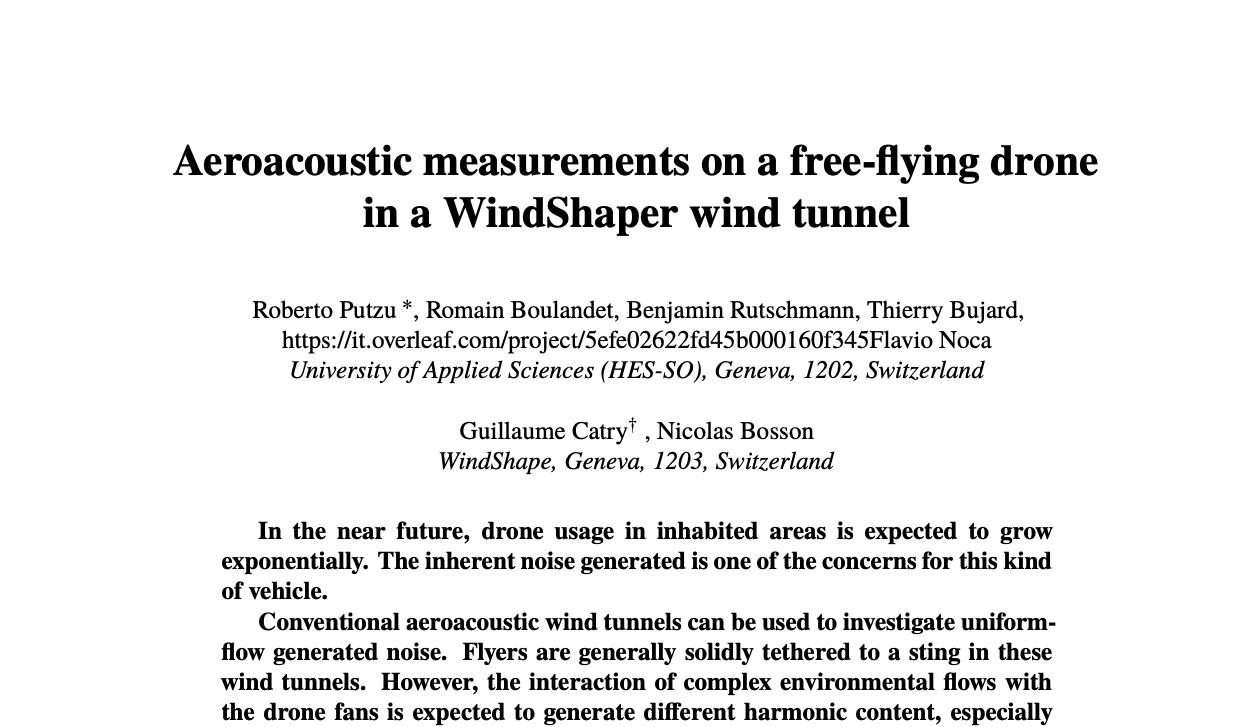 Drone Acoustics in a WindShaper - WindShape