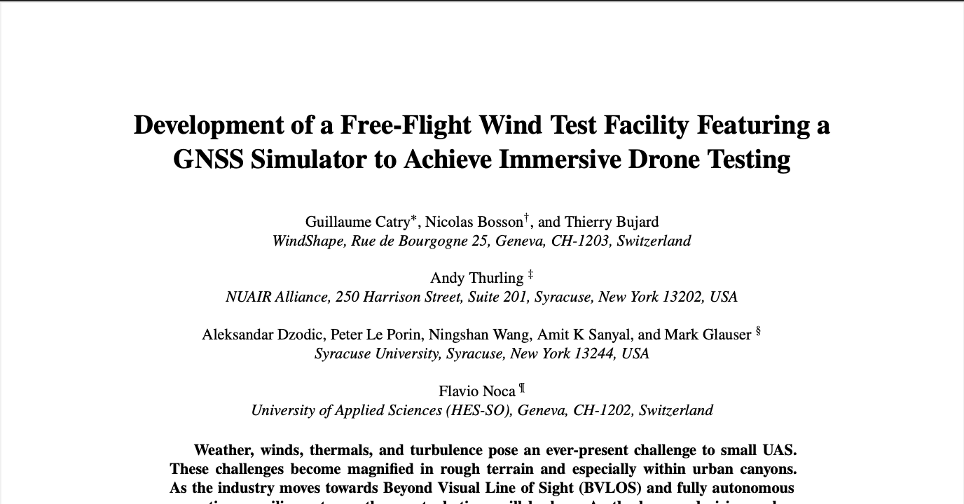 GNSS Simulator to Achieve Immersive Drone Testing - WindShape